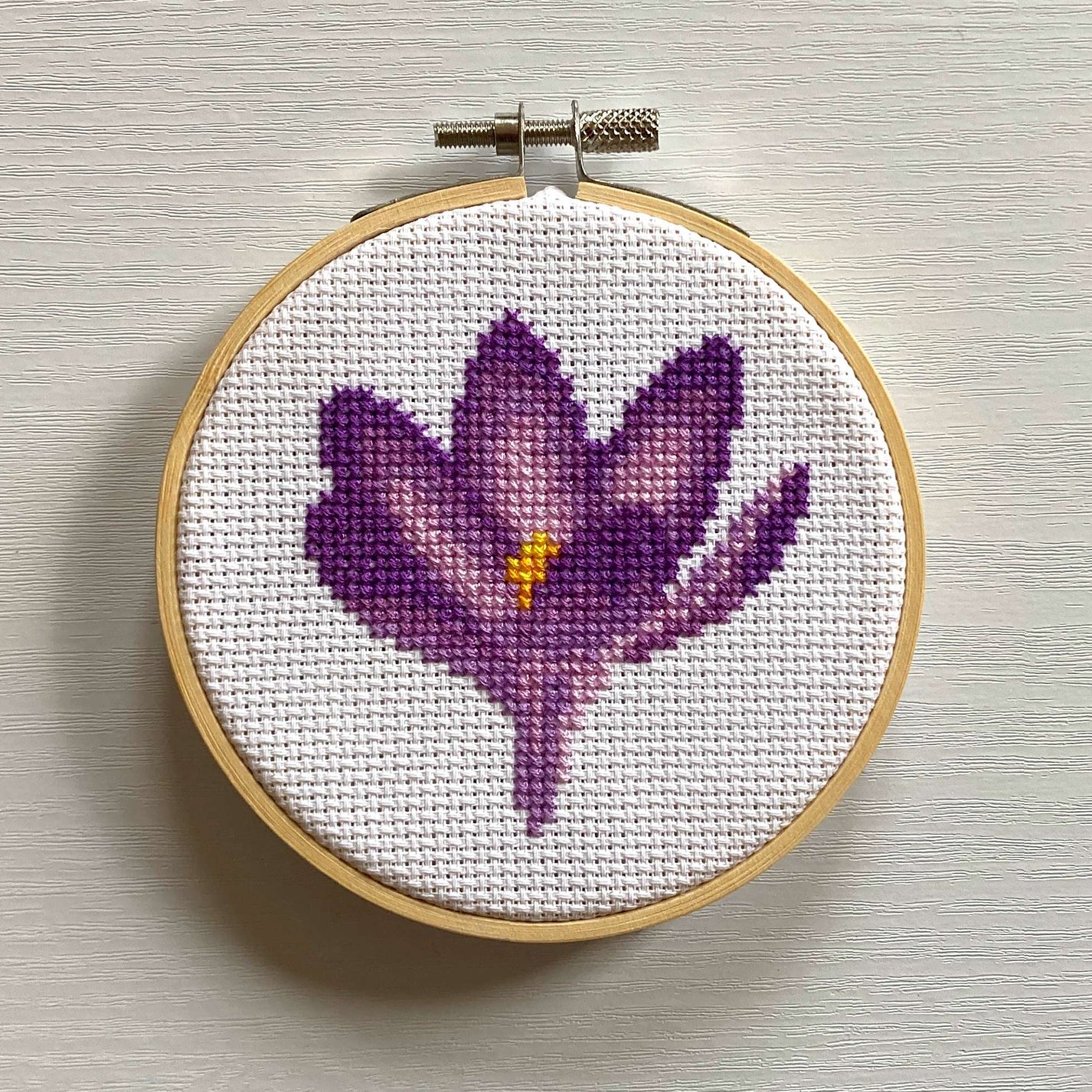 Crocus Cross Stitch Kit With Hoop, DIY Crafts | Knit Knot Krafts